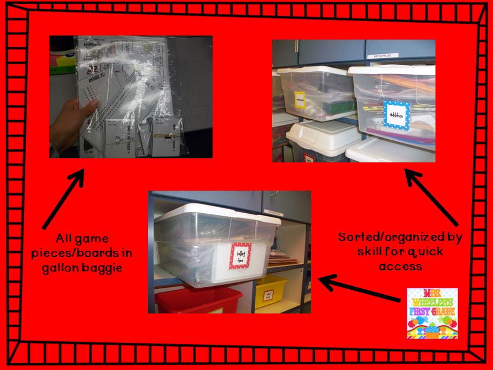 Mrs. Wheeler's First Grade Tidbits: Organizing Classroom Games