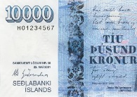 coins and more: 1406) 10,000 Icelandic Krona Banknote, Iceland ...