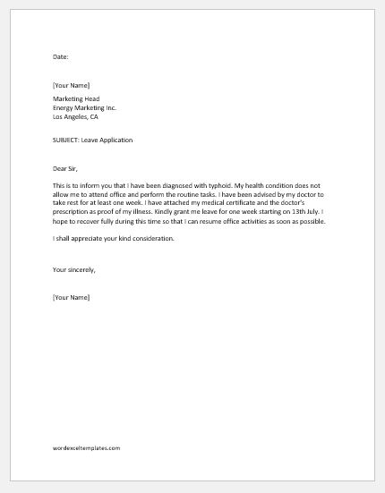 Leave Application Letter - Formal Letter