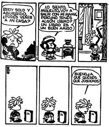 "Libros" Mafalda por Quino