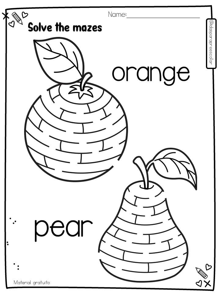FRUIT AND VEGETABLE MAZES