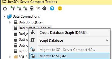 Il blog di Emanuele Mattei: migrare da local db (Sql Server) a SQLite