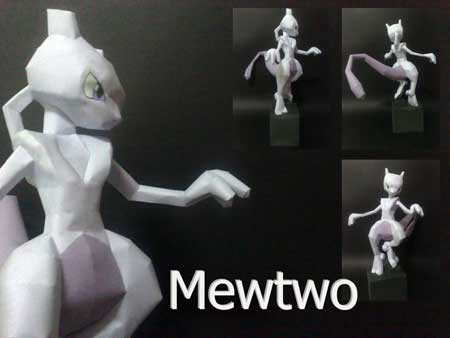 Papercraft - Pokemon Mewtwo - Papercraft4u | Free Papercrafts, Paper ...
