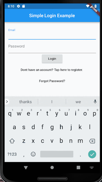 A simple login example using only TextFields and TextEditingControllers - Flutter Tutorial