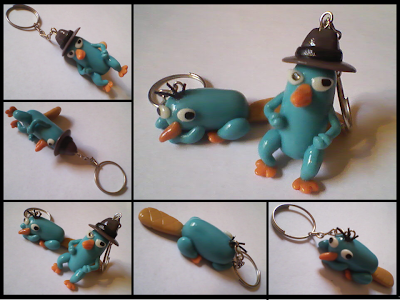 Marisol Maryline: Chaveiros de Biscuit: Perry, o ornitorrinco