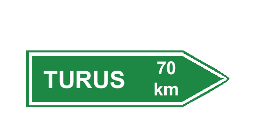 Rambu Petunjuk ke Tujuan dengan Jarak yang Tertera