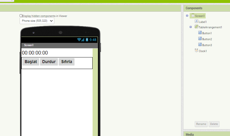 Sıfırdan|Başlayalım®: Kronometre mip app inventor