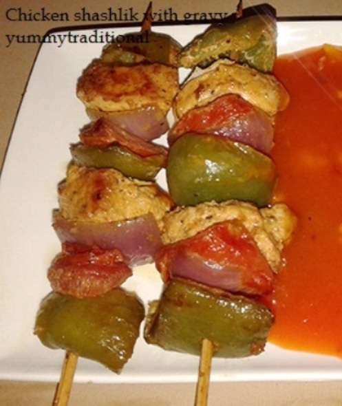 Chicken Shashlik With Sauce Recipe - Yummy Traditional