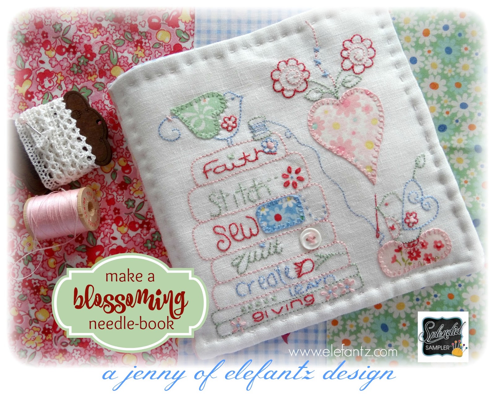 Jenny of ELEFANTZ: TUTORIAL - bonus Splendid Sampler needle-book!