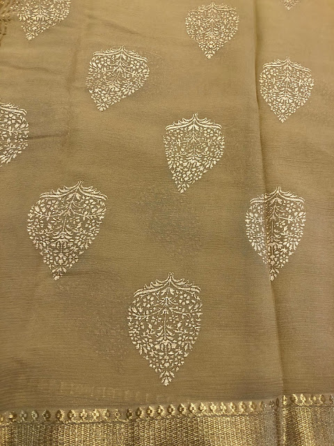 Sohum Sutras: Chiffon sarees with Khari block print