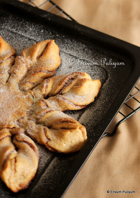 Erivum Puliyum: Cinnamon Pull Apart Wheat Bread | Star- Shaped Cinnamon ...