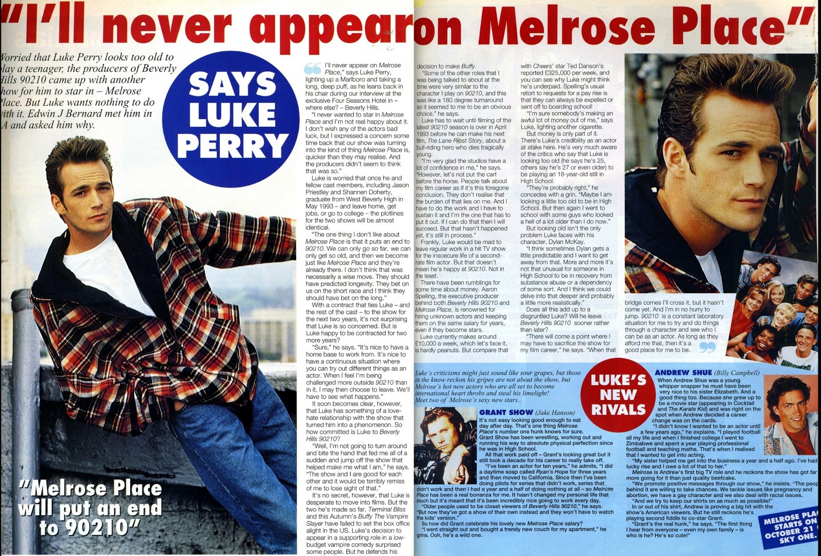 Beverly Hills 90210: I'll Never Appear On Melrose Place Says Luke Perry