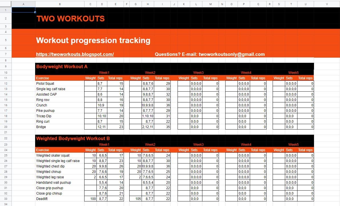 Bodyweight and Weighted Bodyweight workout template got updated - Here ...