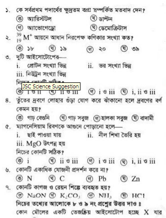JSC Science Suggestion 2024 with Question Paper - 100% Common