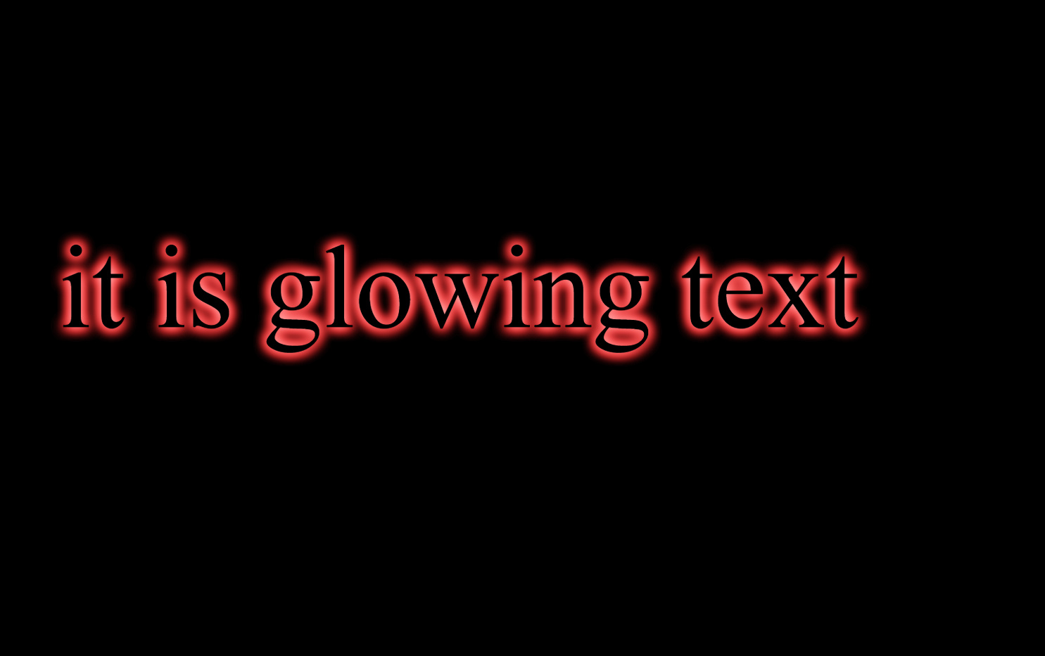 Glowing text in css