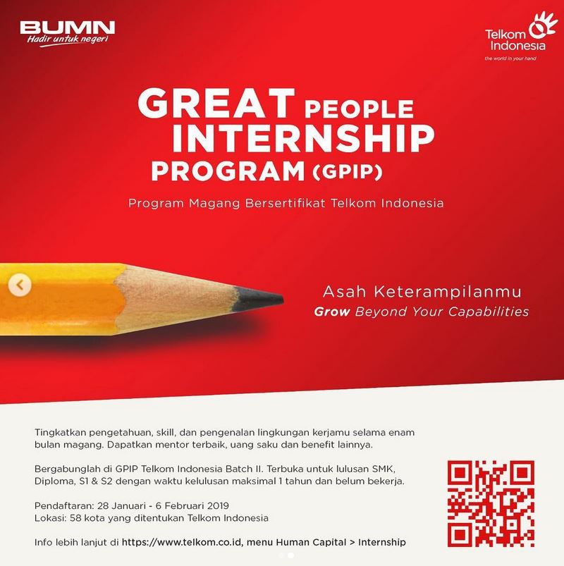 Lowongan Internship Telkom Indonesia untuk Lulusan SMK, Diploma, S1 & S2 Tahun 2019 - Lowongan ...