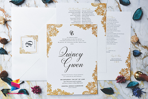 Lace Border Debut Invitation - Stunro CreativeWorks