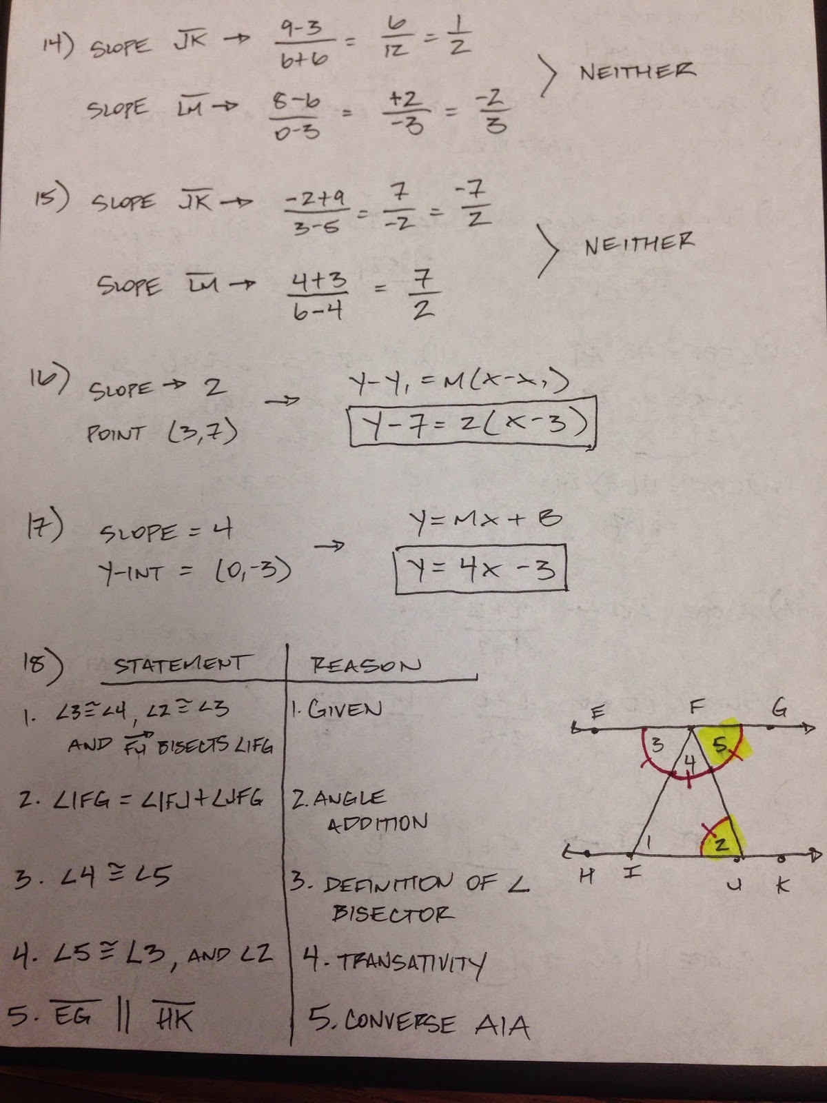 Honors Geometry - Vintage High School: Chapter 3 Practice Test and ...