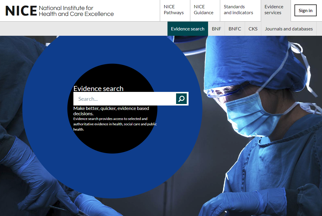 NICE Evidence Search: Resource of the week #34