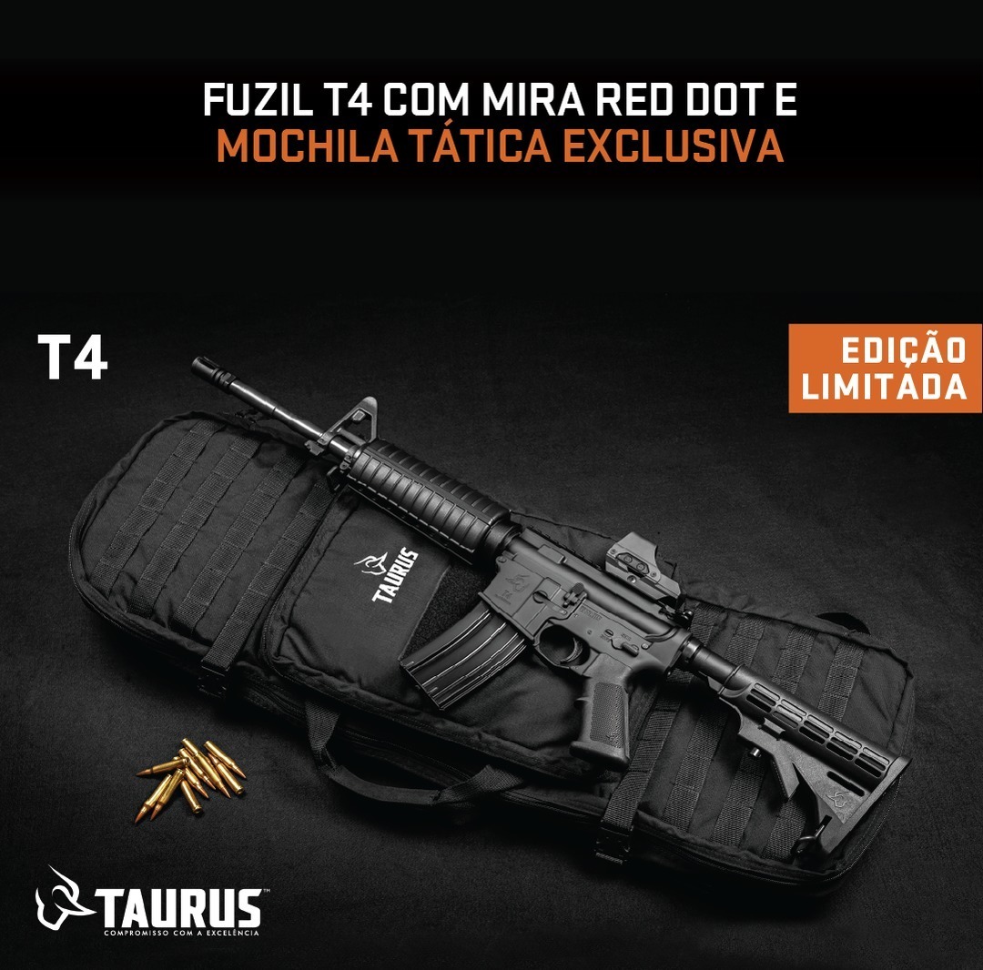 LRCA: Edição limitada do fuzil Taurus T4 com mira Red Dot e mochila ...