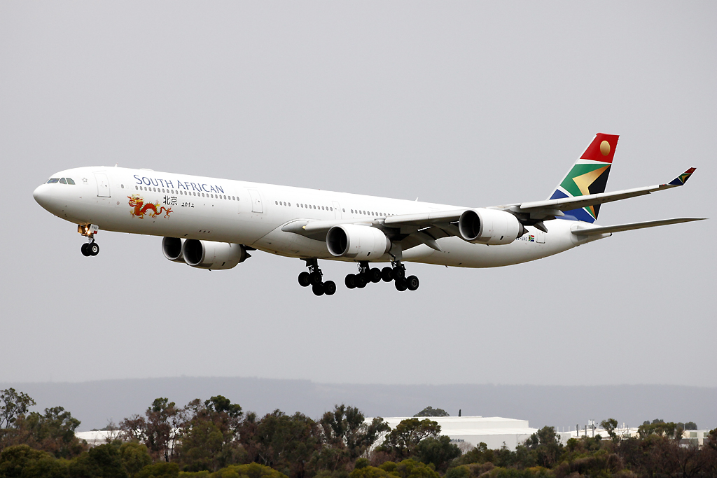 Perth Airport Spotter's Blog: SAA A340-642 ZS-SNG 'Red Dragon' SA280/281