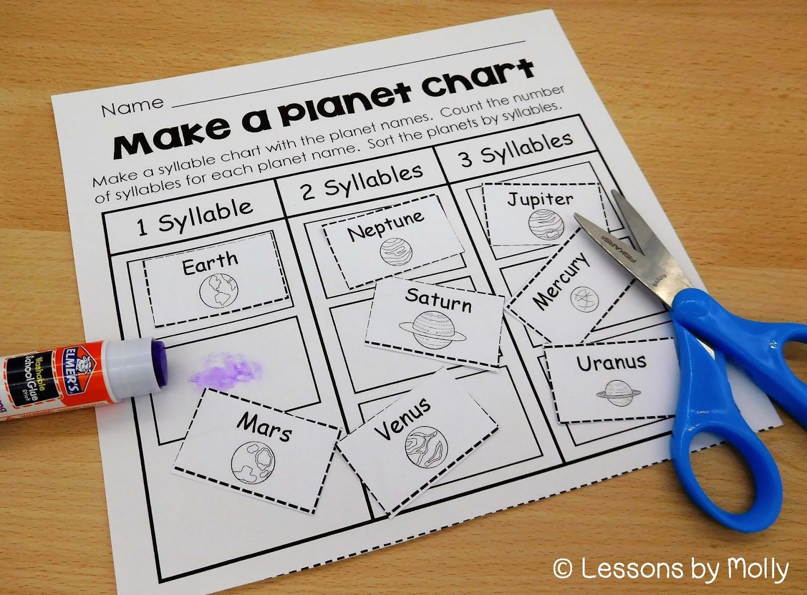 Lessons by Molly: Learning Planet Names with Skills Practice