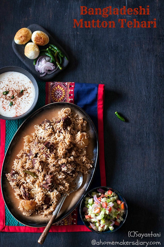 Bangladeshi Mutton Tehari (Spicy aromatic rice and goat meat medley ...