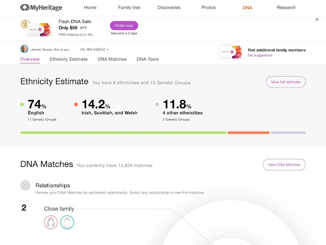 Genealogy's Star: Exploring my DNA matches on the MyHeritage website