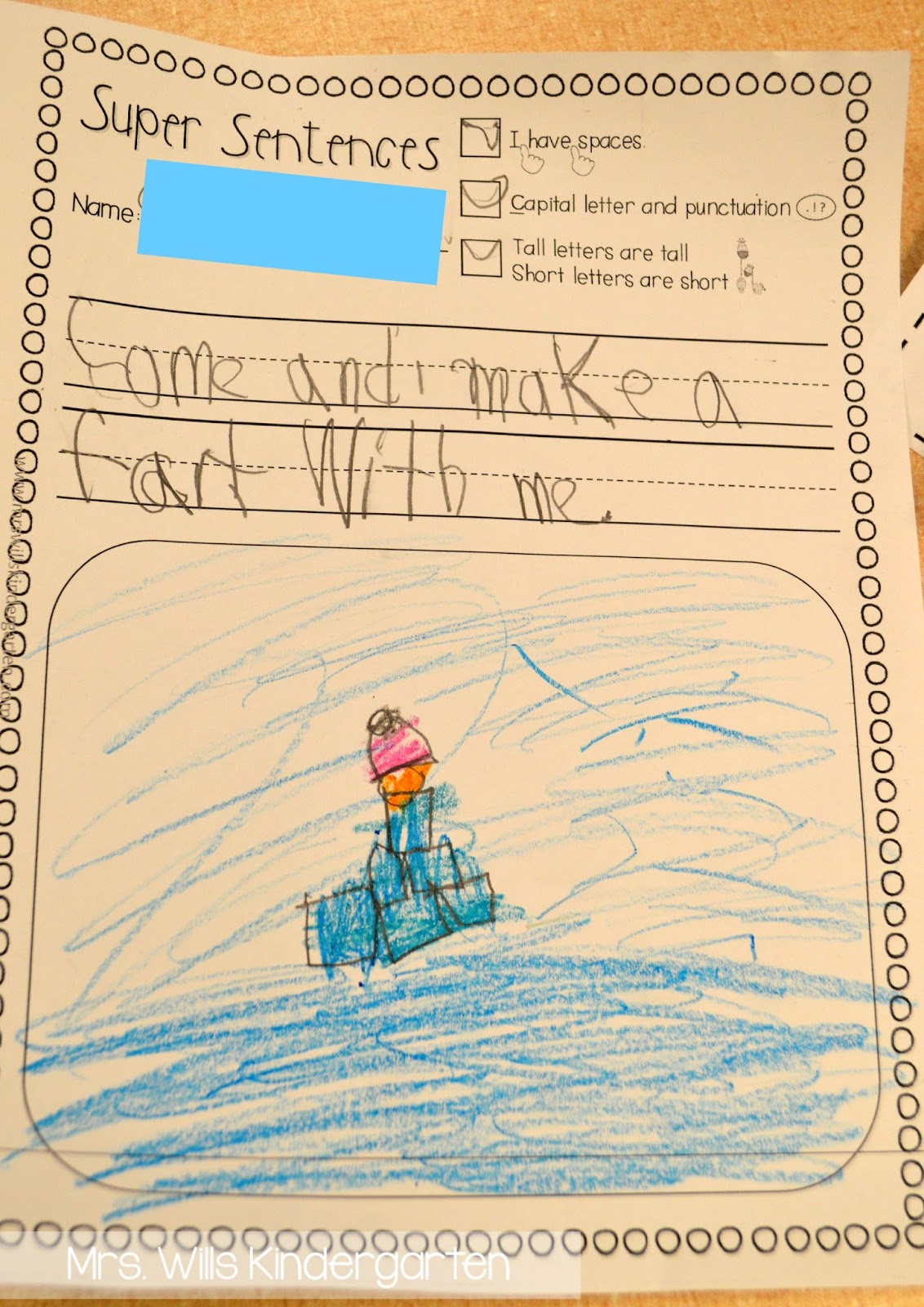 Kindergarten Sentence Writing Stations