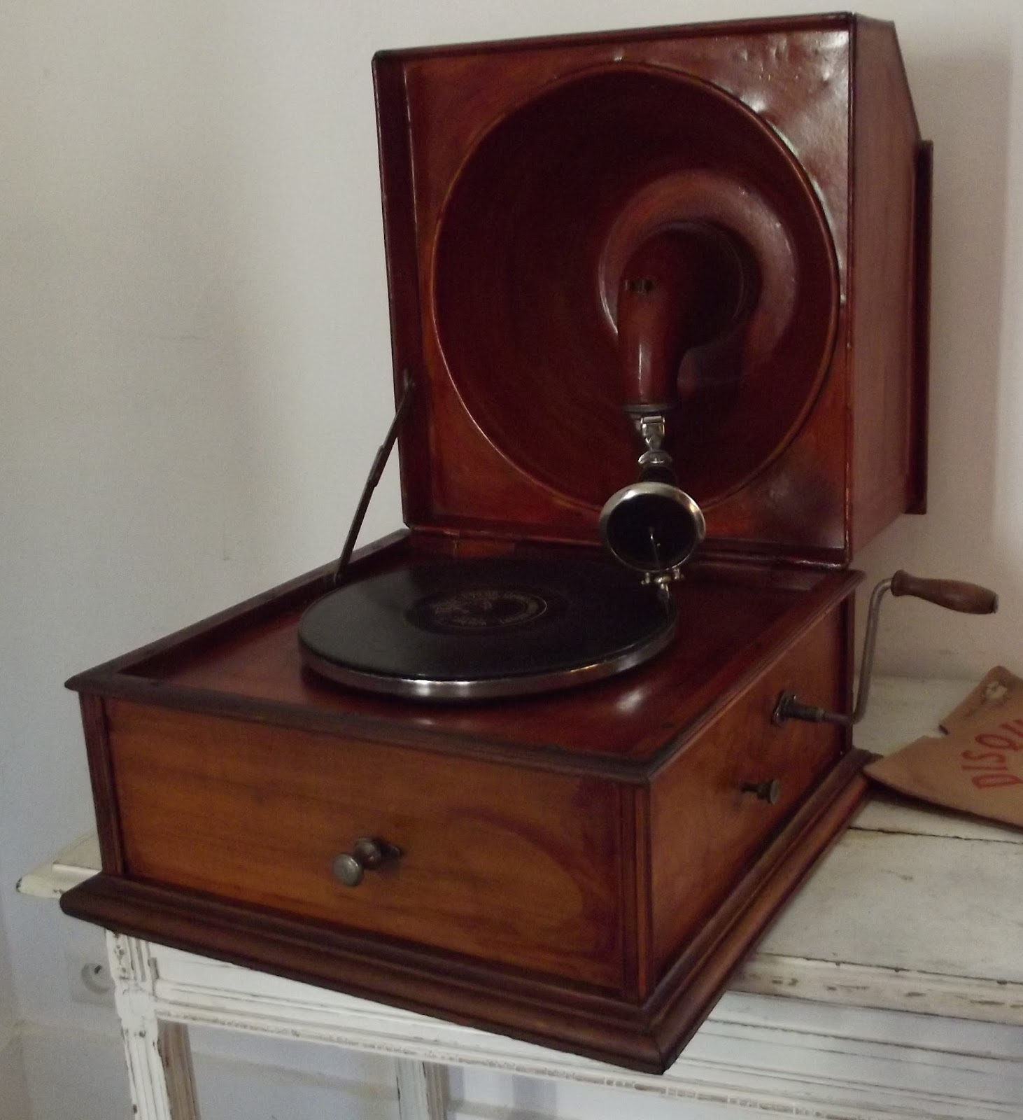 ANCIEN GRAMOPHONE PHONOGRAPHE PATHE PATHEPHONE REFLEX Coq 1912