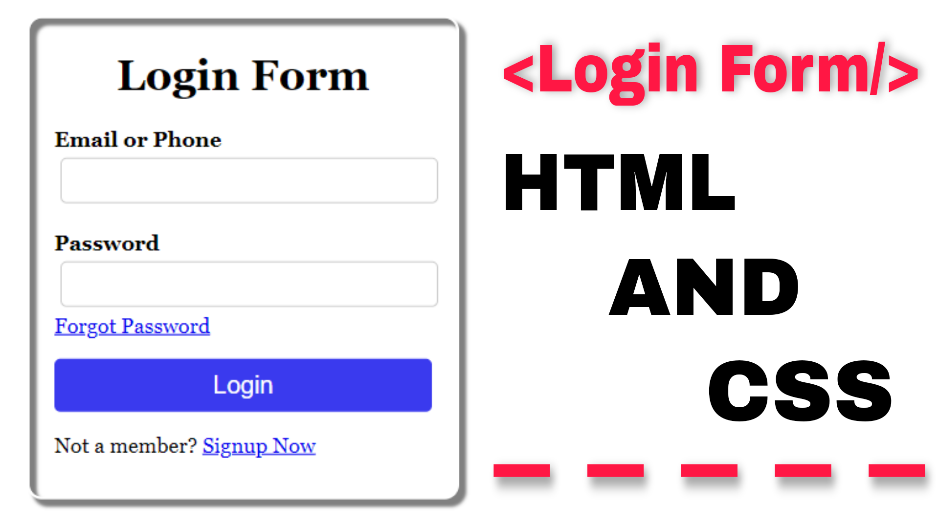 How To Create Simple Login Form Using Html And Css Source Code