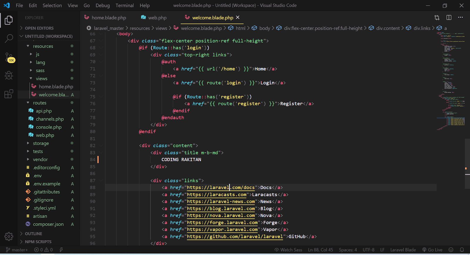 Pengenalan Route dan View Laravel Plus Membuat Tampilan Website Pertama ...