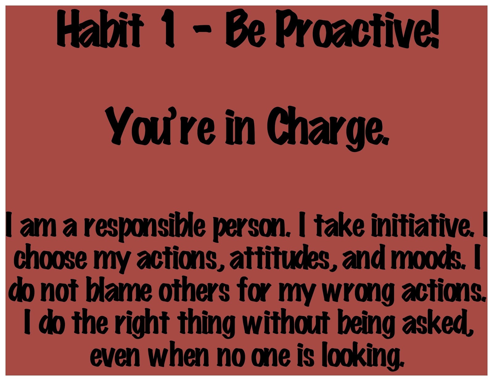 Decker's 5th Grade Language Arts & Social Studies: Habit 1: Be Proactive!