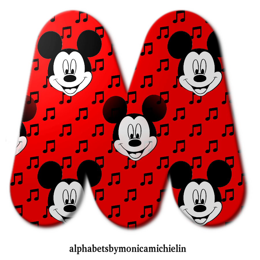 M. Michielin Alphabets: RED MICKEY FACES MUSIC NOTES TEXTURE ALPHABET ...