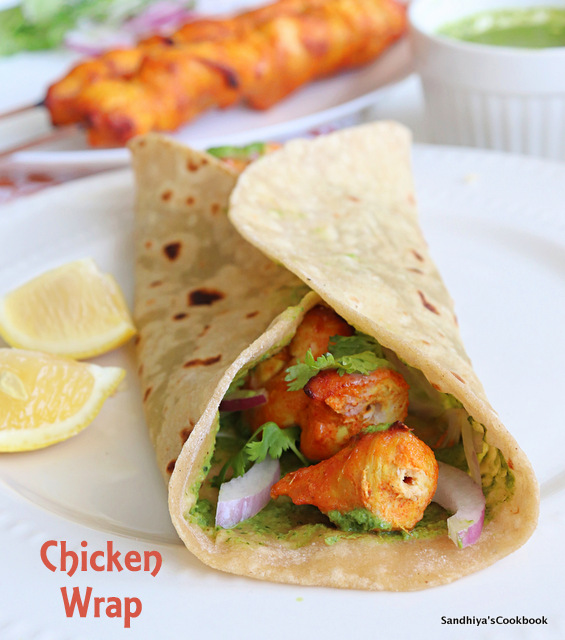 Sandhiya's Cookbook: Chicken Kebab Wrap | Chicken Wrap