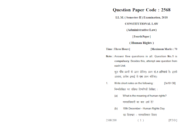 Lucknow University LL.M. (Semester-II) CONSTITUTIONAL LAW ...