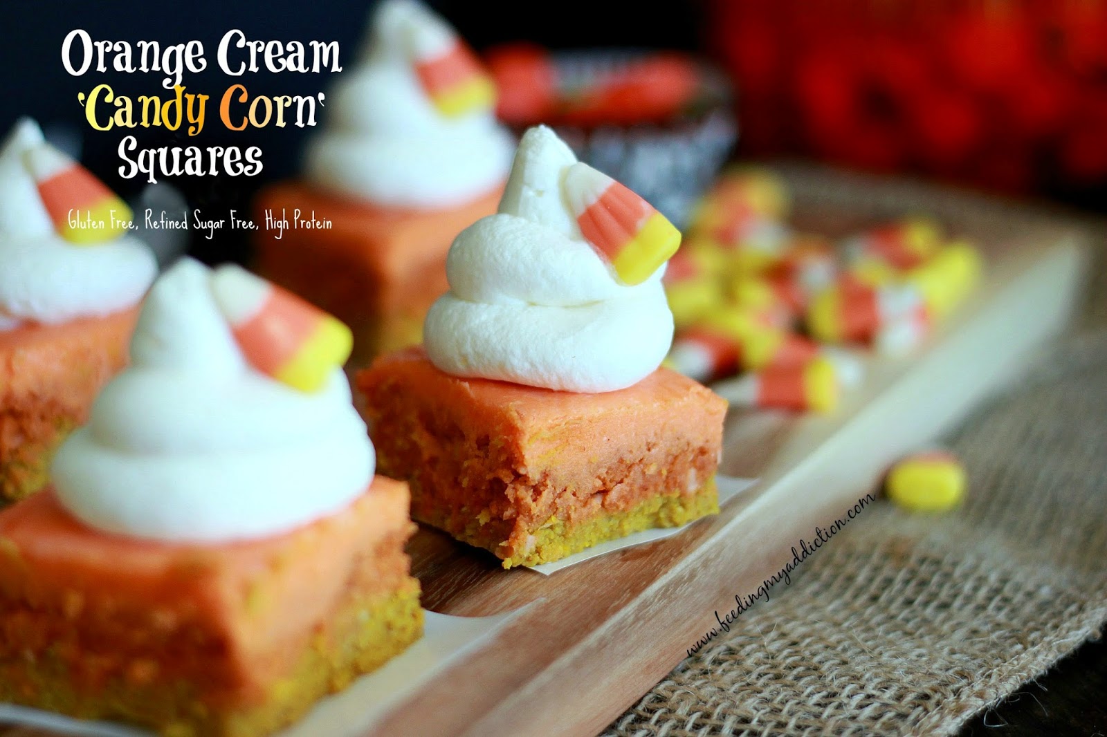 Feeding My Addiction: Orange Cream 'Candy Corn' Squares