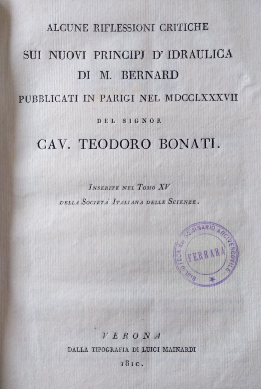 Biblioteca del Seminario di Ferrara: Teodoro Bonati