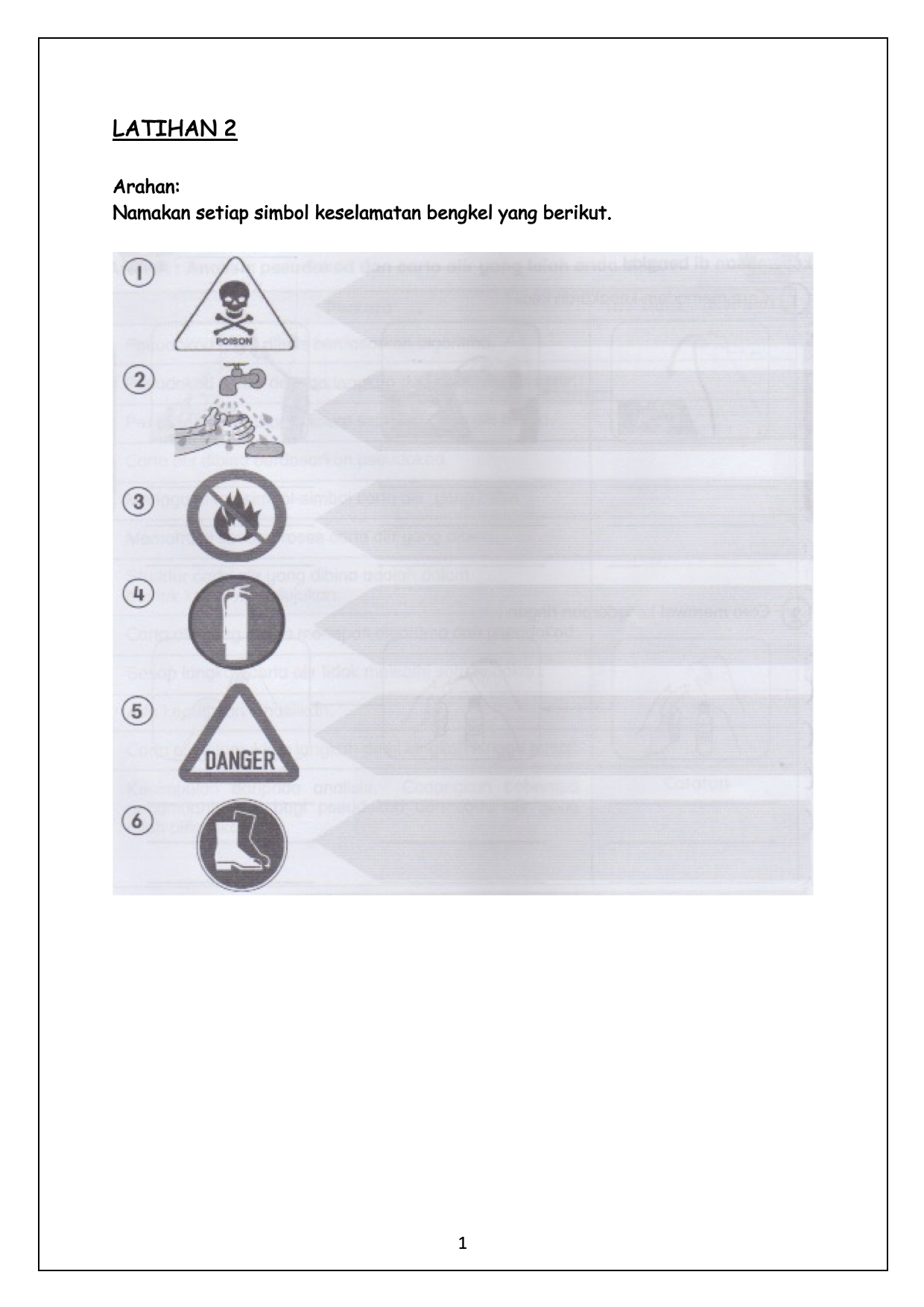 Pengembala Biri-biri 🐑: Latihan 2: Amalan Keselamatan: Simbol dan Tanda ...