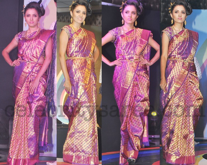 Gold nd Purple Banaras Wedding Sari - Saree Blouse Patterns