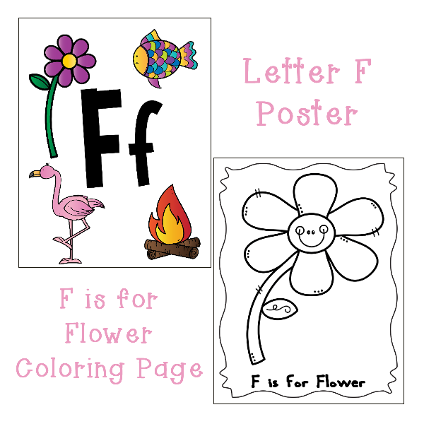 The Cozy Red Cottage: Letter F is for Flower printable learning pack