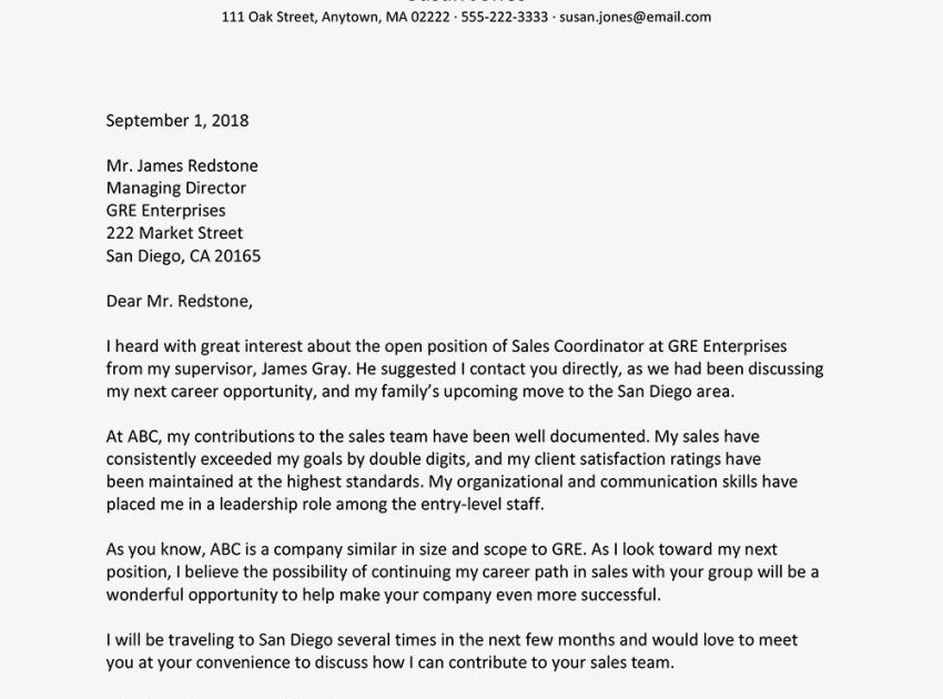 Sample Relocation Cover Letter Examples 2018 ~ Resume Letter