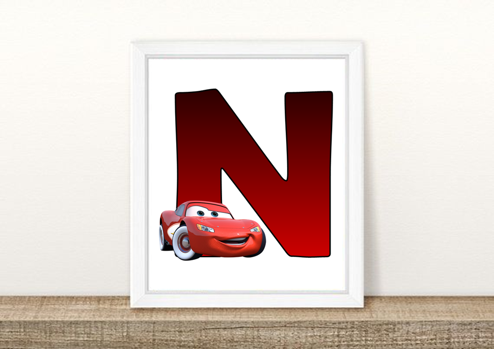 Kits imprimibles gratis : Abecedario y números Rayo McQueen