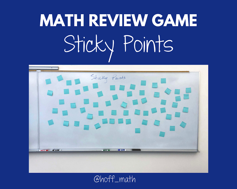 Low Prep Math Review Game "Sticky Points" [Hoff Math]