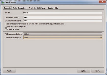 Trabajando con SqlDeveloper: Crear un usuario Oracle
