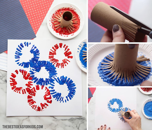 Kindergarten and Mooneyisms: Happy Independence Day! Make Fireworks Art!