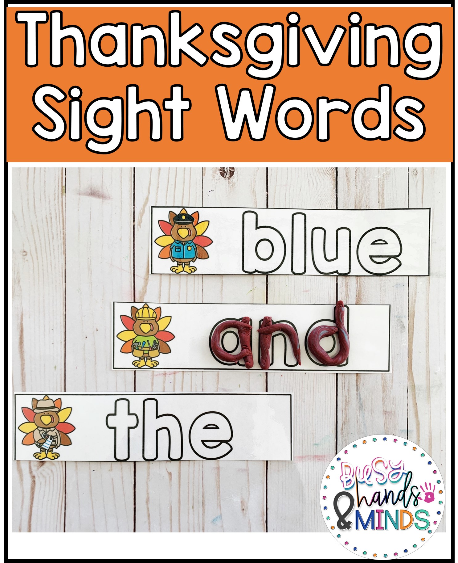 Thanksgiving Sight Word Games | Busy Hands and Minds