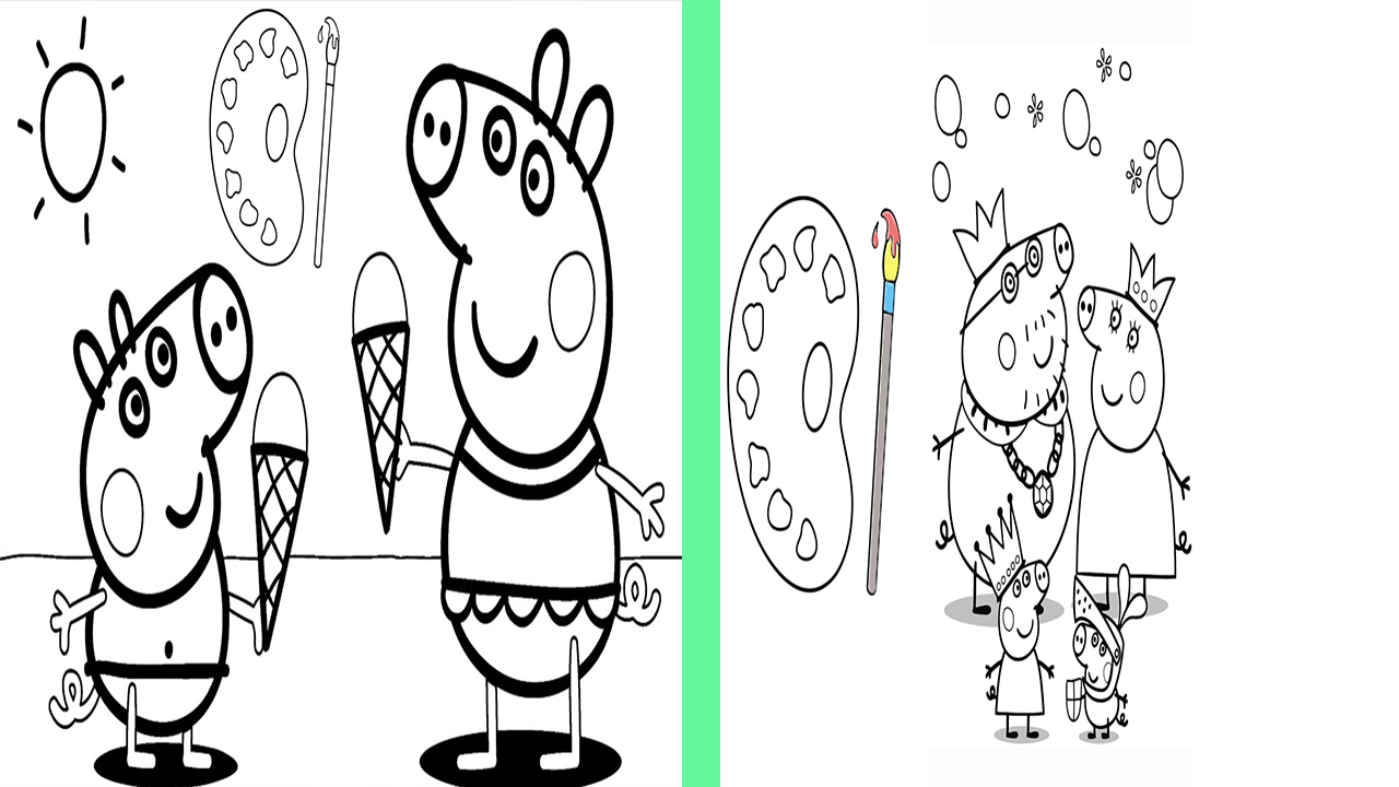 Peppa Pig Coloring Book Pages Kids Fun Art Activities