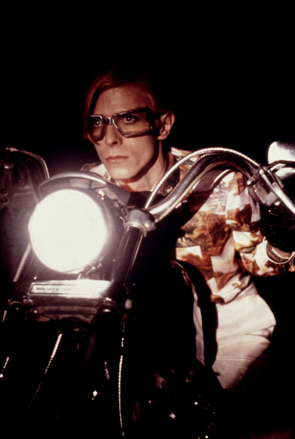 David Bowie With Goggles and Motorcycle, Photographed by Steve Schapiro ...