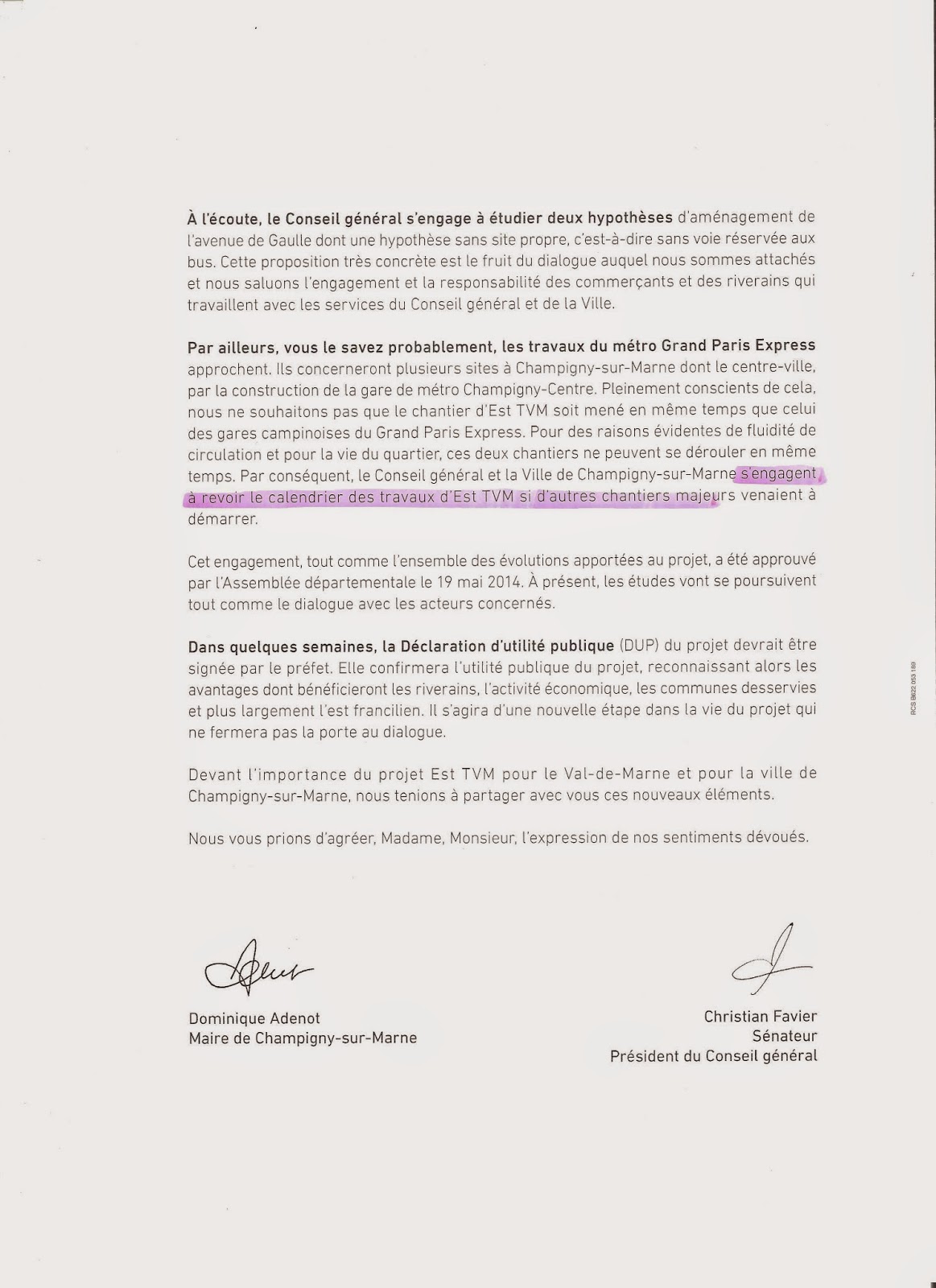 Essor Campinois: Lettre du 30 mai 2014 de Mr Adenot et Mr Favier aux ...